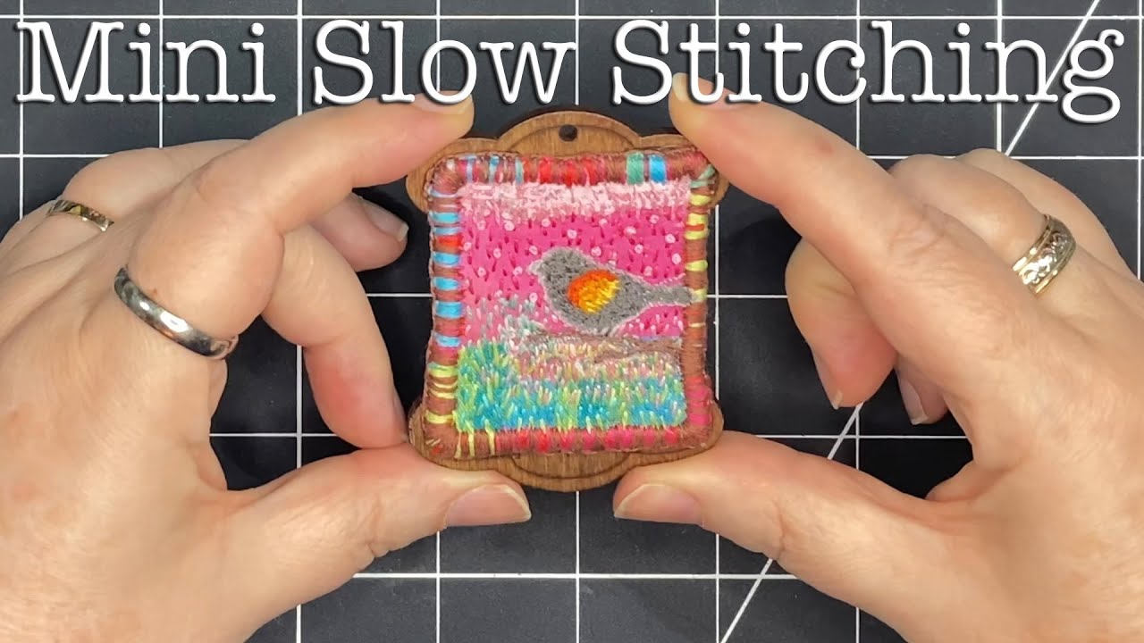 Mini Slow Stitching Blackbird Working Small Relaxing Textile Art ...