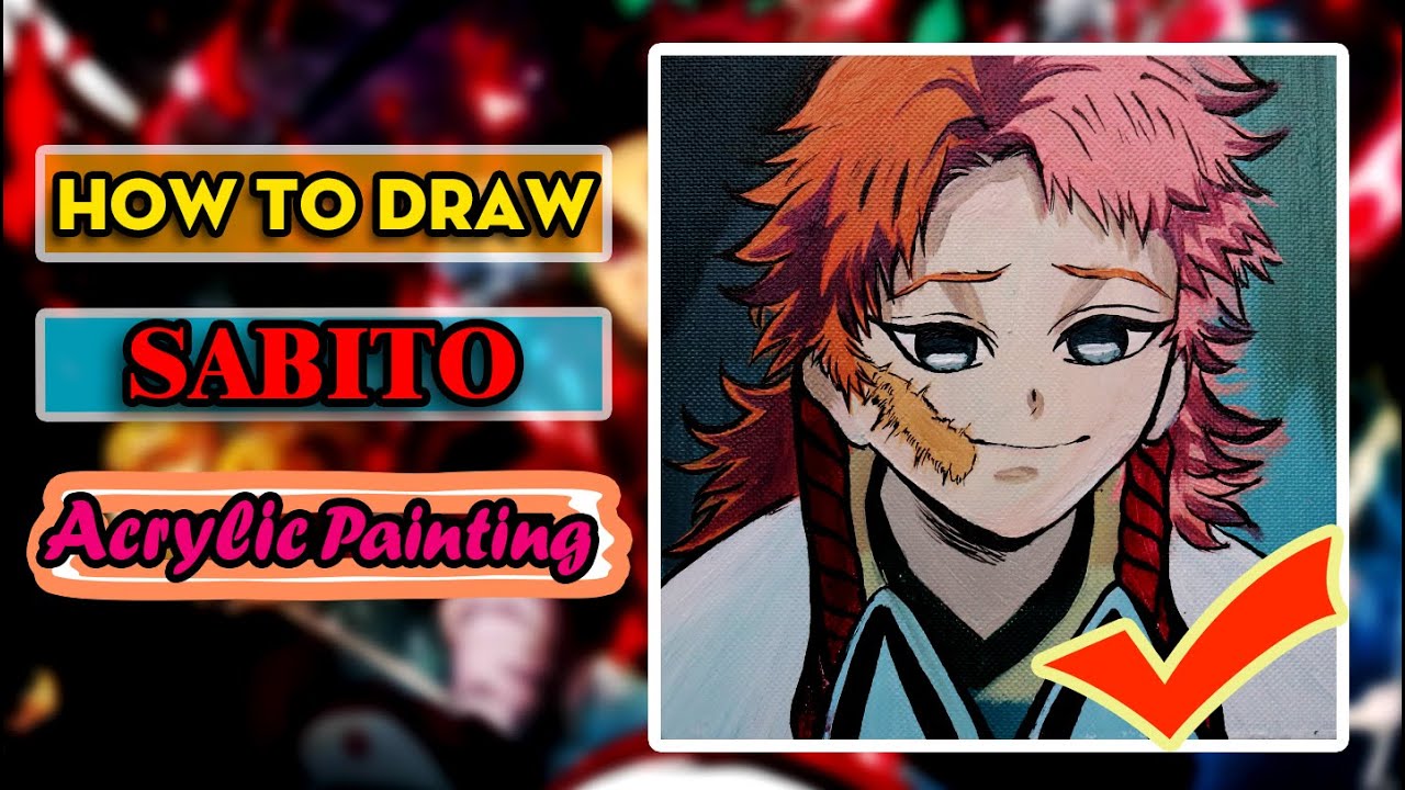 How to draw Sabito from Kimetsu no Yaiba | Acrylic Painting -#274 - YouTube