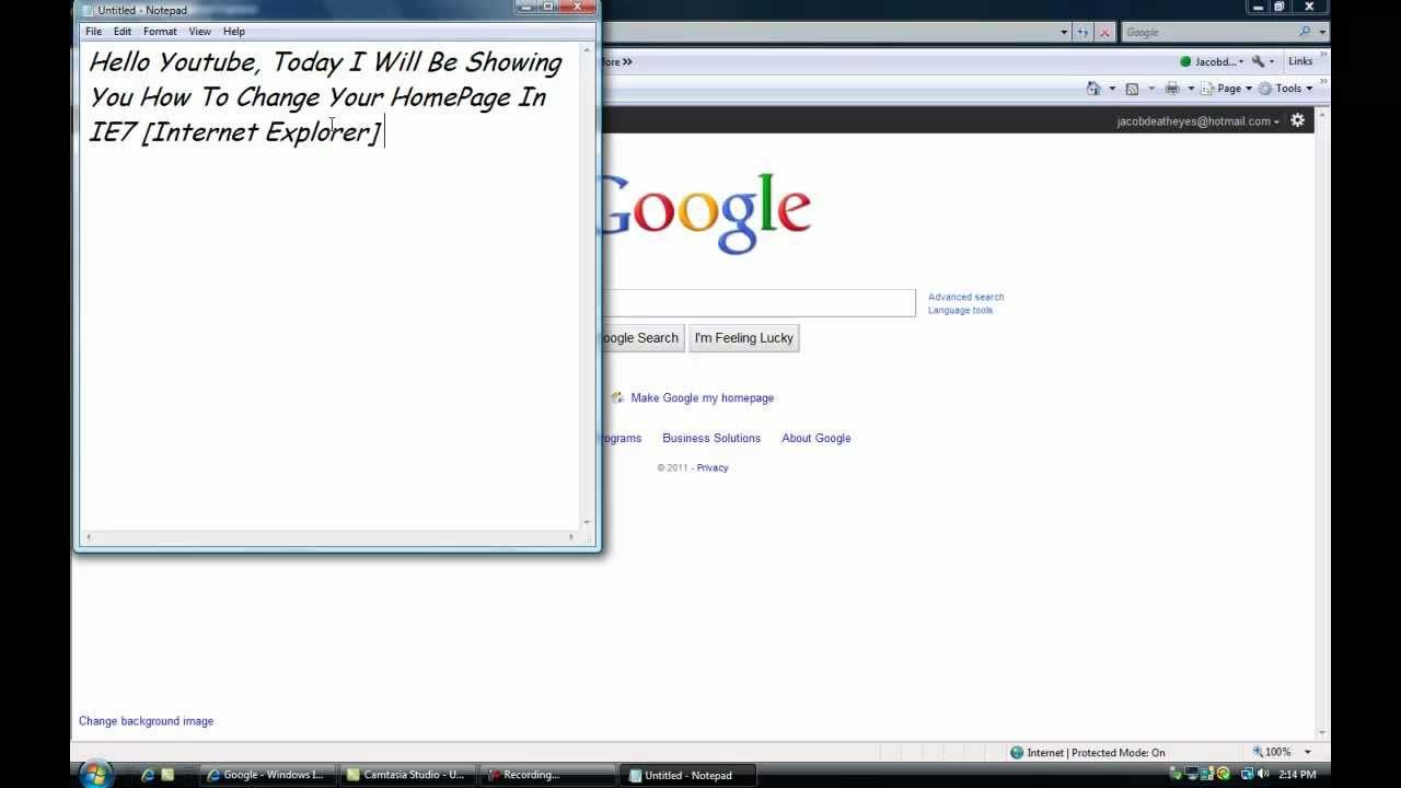 How To Change Your Homepage In Internet Explorer 7 [IE7] - YouTube