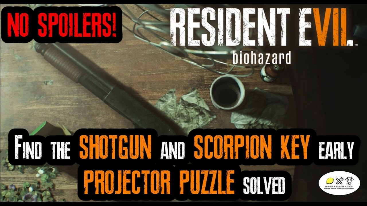 Resident Evil biohazard! Shotgun, Scorpion Key early! Projector Puzzle ...