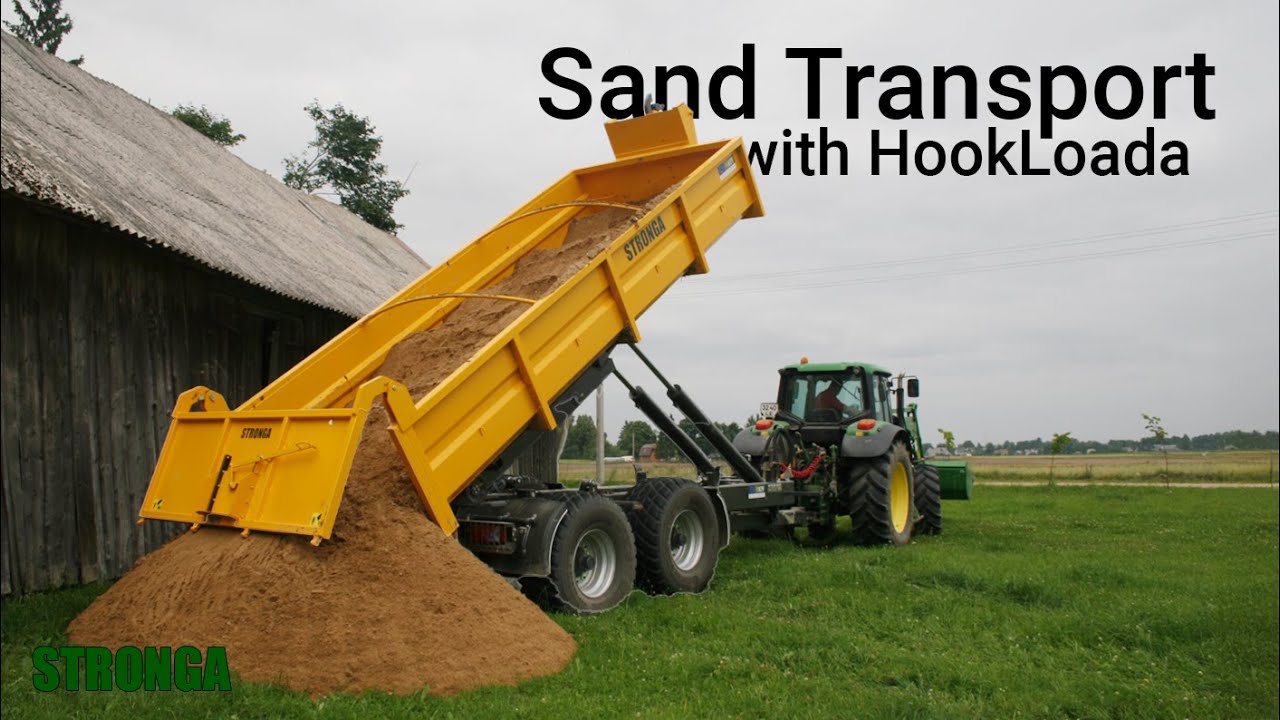 Heavy Sand Transport using Stronga Hook-Lift Trailer - YouTube