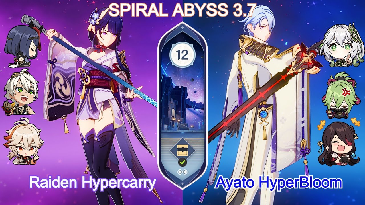 C0 Raiden Hypercarry & C0 Ayato Kuki Hyperbloom | Spiral Abyss 3.7 ...