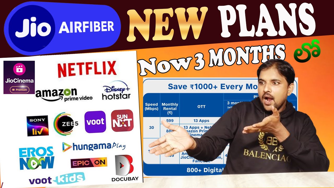 Jio Airfiber New Plans || Jio airfiber 3 Months Plan || Jio Airfiber In ...