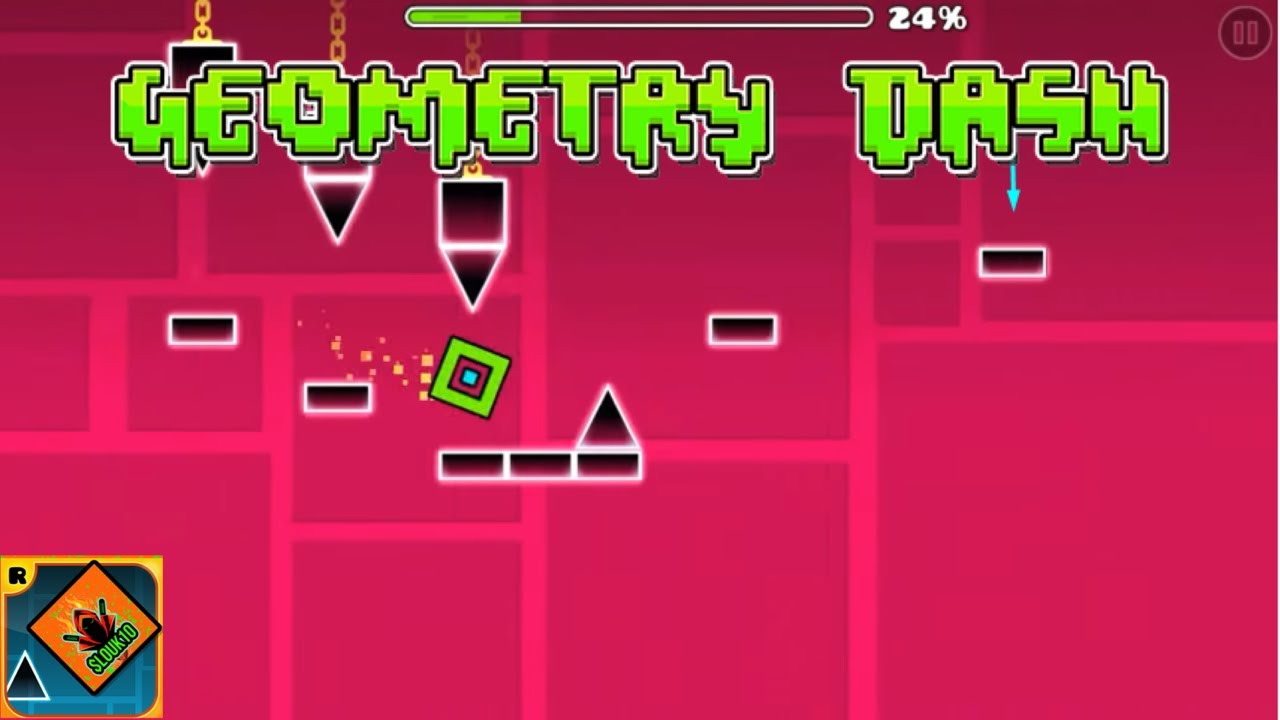 playing geometry dash! Beating levels - YouTube