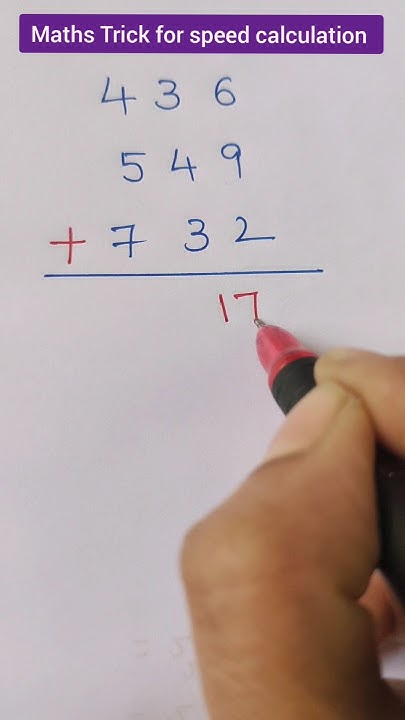 Maths Trick for speed calculation #shorts#ytshorts#maths#mathstricks#addition#education# ...
