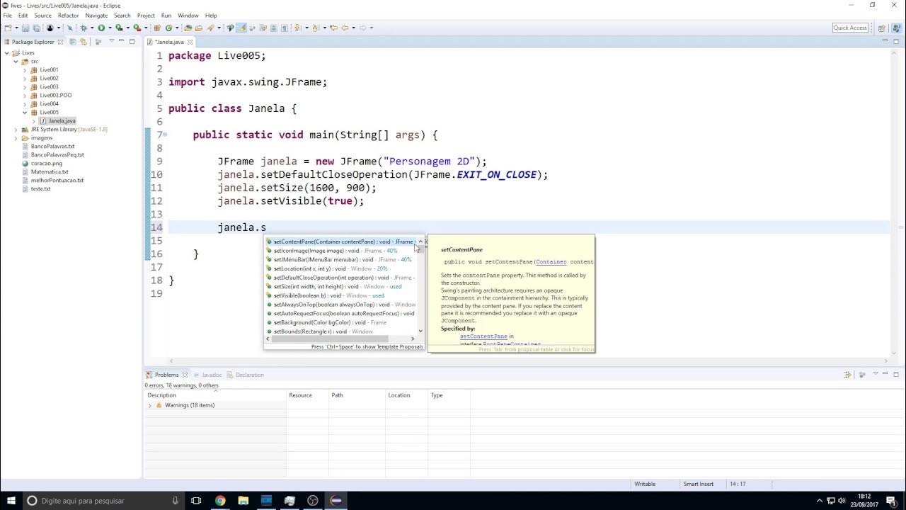 #005 Live de Programação em Java - Animação de personagem 2D - YouTube