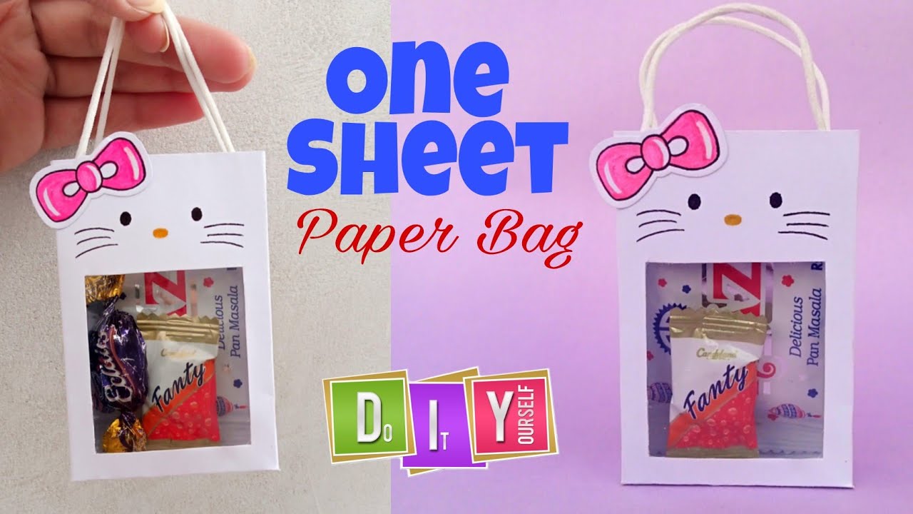 Make Paper Gift Bag | How to make Hello Kitty Gift Bag with paper | DIY ...