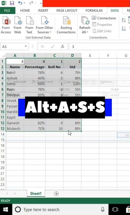 How To Arrange Data In Excel...#excel #microsoft #tricks #shortcut # ...