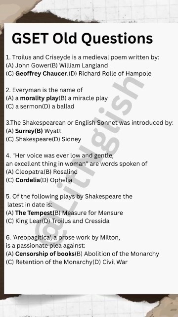old questions #gset #net #literature #englishliterature #english # ...