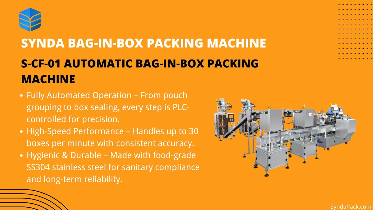 S-CF-01 Bag-in-box Packing Machine | Synda Pack - YouTube
