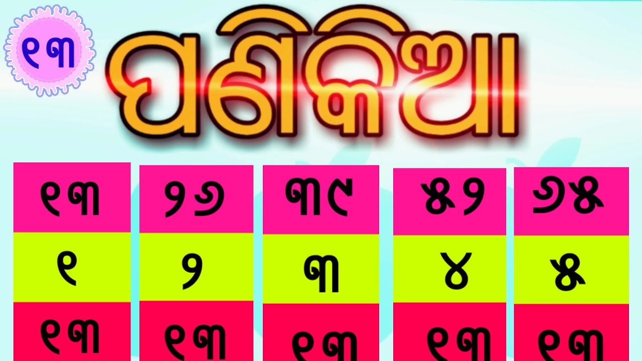 Multiplication table in Odia ll Odia Panikia ll Table 13 to15 ll The ...