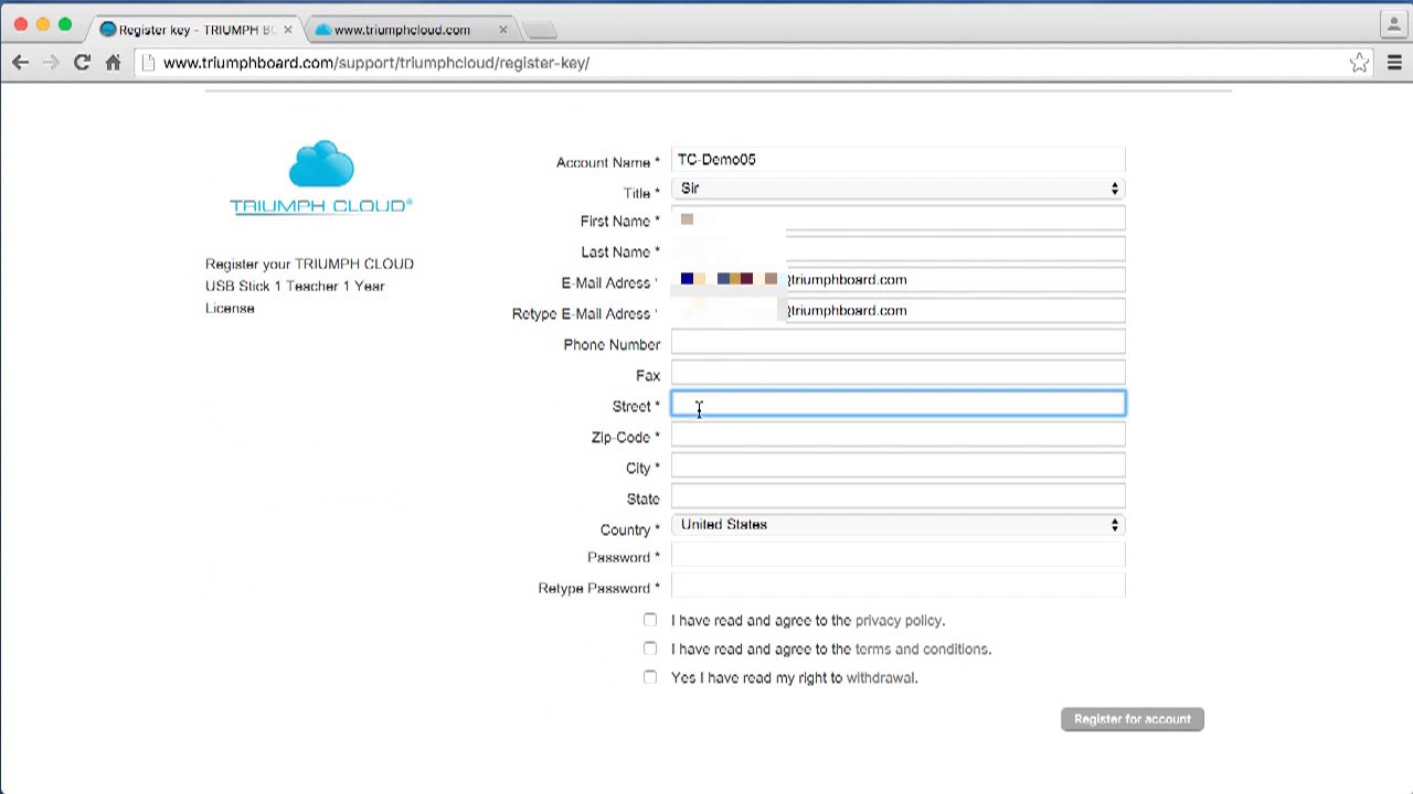 32 TRIUMPH CLOUD Key Registration ES - YouTube