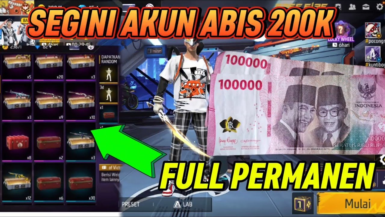 Akun FF habis 200k_ buka 300 create . Beli bundle KUCING #akunff - YouTube