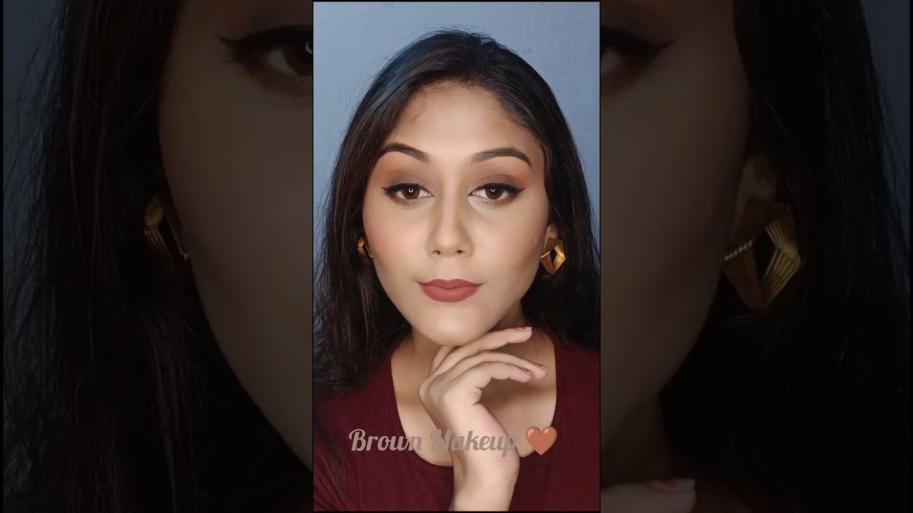 Brown Makeup Tutorial 🤎 #makeup #youtube #shorts #youtubeshorts - YouTube