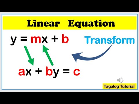 [Tagalog] Transform linear equation #standardform to slope intercept ...