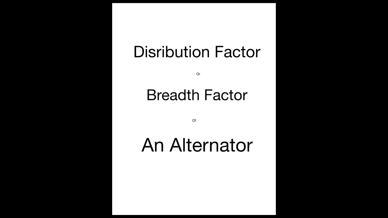 Distribution/Breadth Factor - YouTube