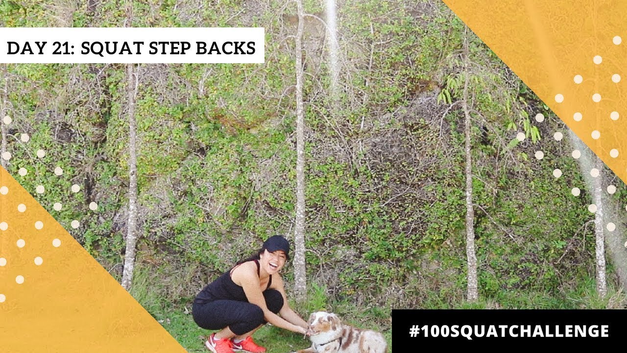 STEP BACK SQUATS. DAY 21 // BLOGILATES 100 SQUAT CHALLENGE - YouTube