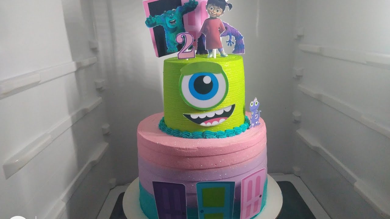confeitando bolo de 2 andar tema,, Boo monstros SA - YouTube