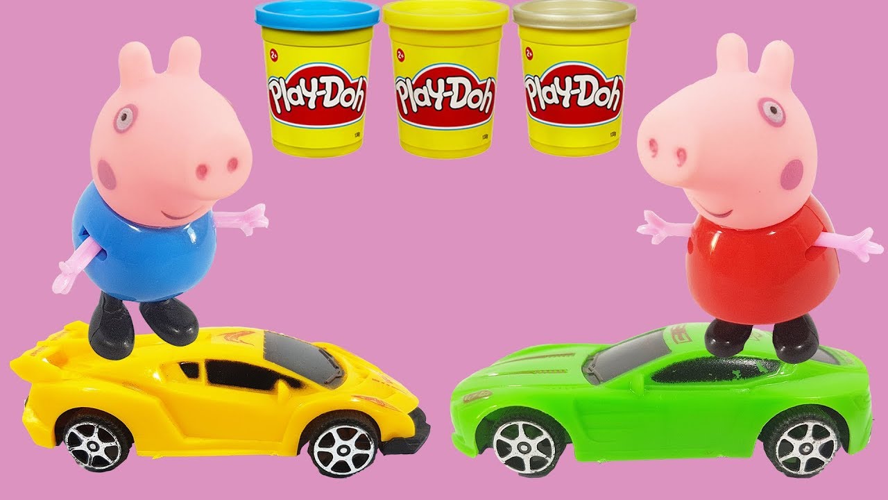 Learn Colors Play Doh Modelling Clay Peppa Pig's Family Molds Fun for ...