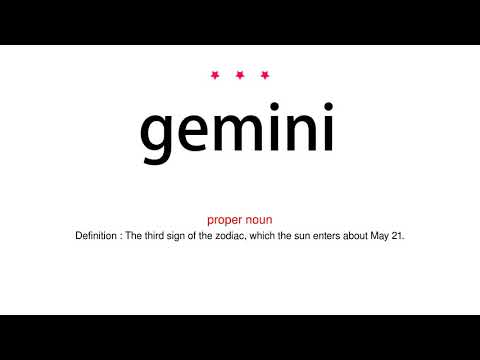 How to pronounce gemini - Vocab Today - YouTube
