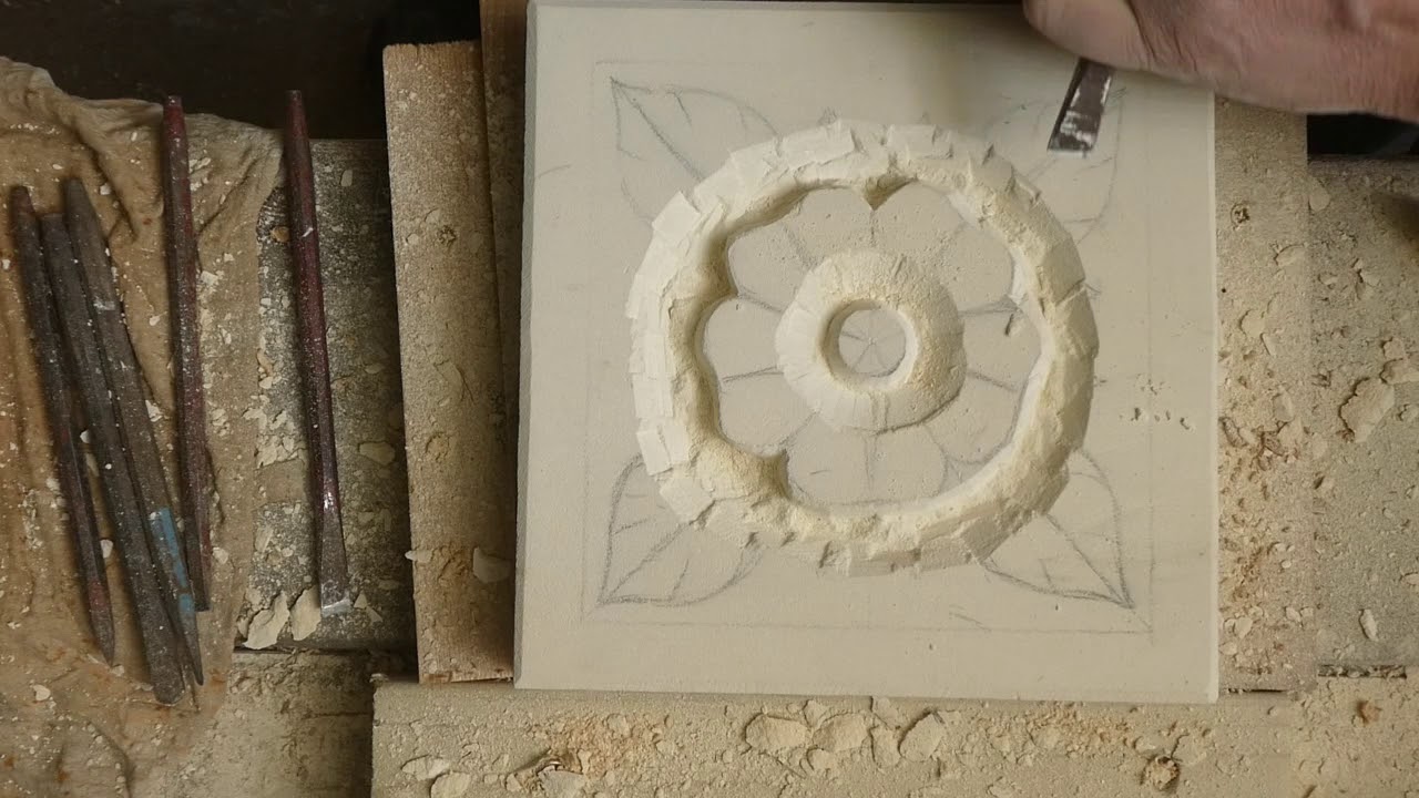 Stone Carver Carving stone rose video1 - YouTube