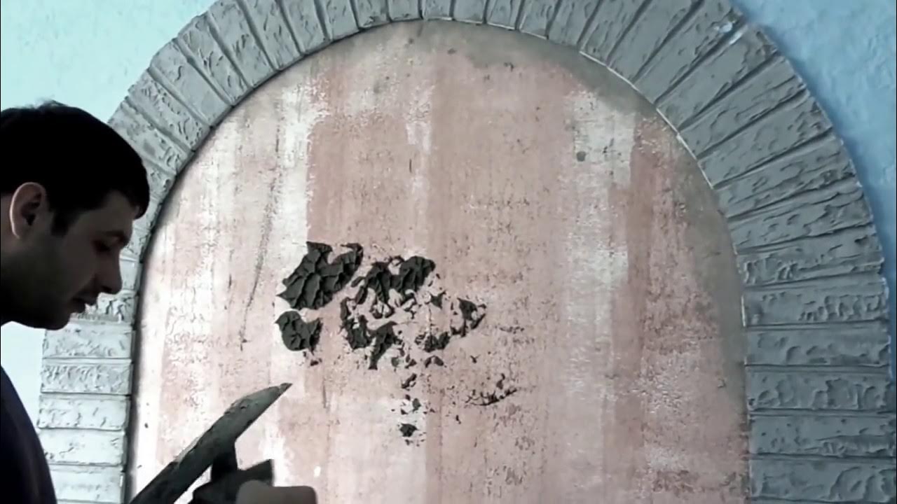 Декоративная штукатурка из плиточного клея - YouTube