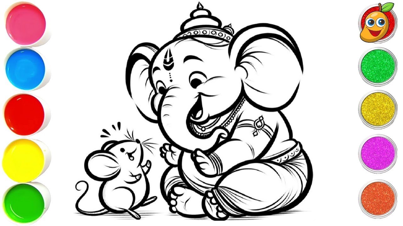 Bal Ganesh Coloring For Kids || How To Color Bal Ganesh Easy || Ganesh ...
