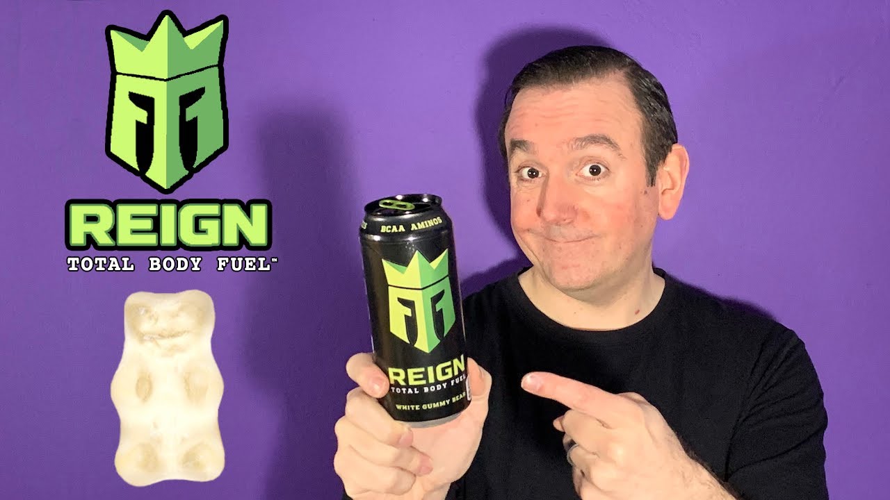 Reign White Gummy Bear Energy Drink Product Review - YouTube