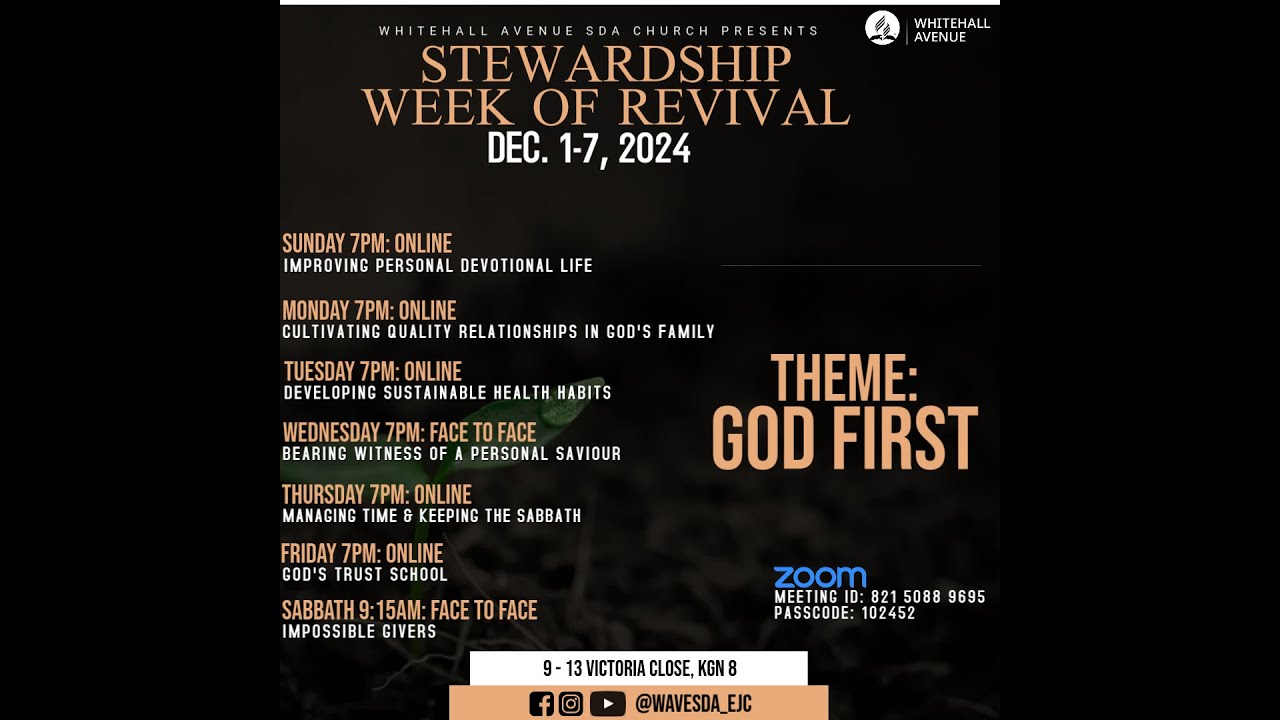 Stewardship Week: God First || Developing Sustainable Health Habits ...