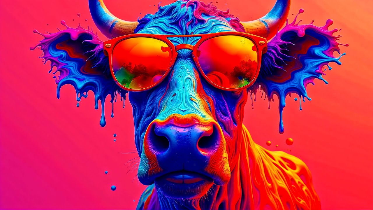 Psychedelic Cow Jelly - Quantum Realm of AI Art - YouTube