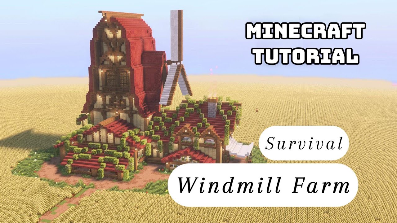 Minecraft Windmill Farm Tutorial - Cozy & Functional Build - YouTube