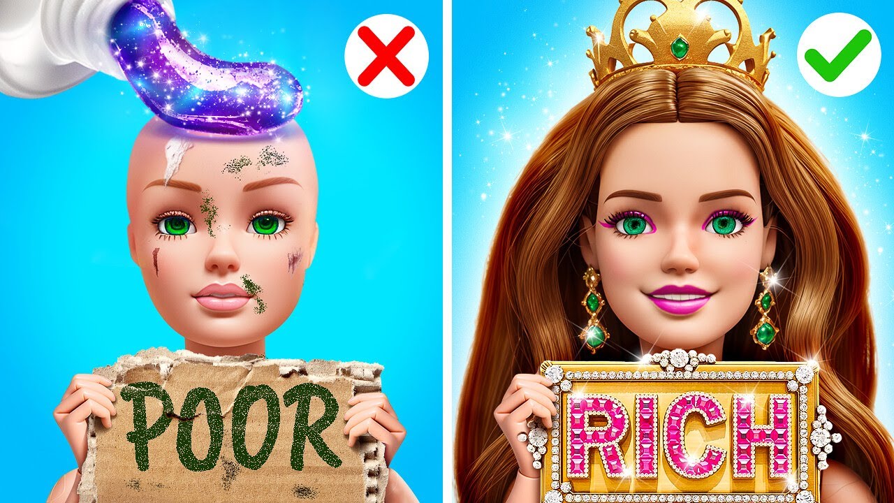We Adopted a Poor Doll! From Broke to Rich Doll Makeover by Ha Hack and ...