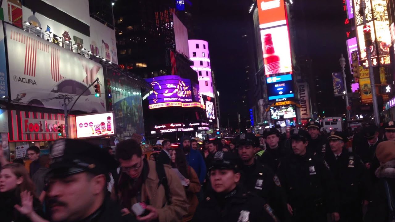 Ferguson Protest - Thousands March Through Times Square NYC - YouTube