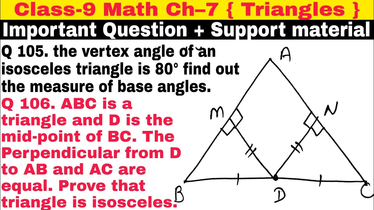 Class 9 Ch-7 Q 105 | Q 106 | Triangles | Important Question | Support ...