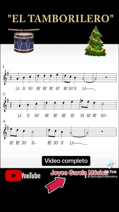 El tamborilero 🥁🎶 #navidad #partitura #Villancico #tamborilero #musica ...