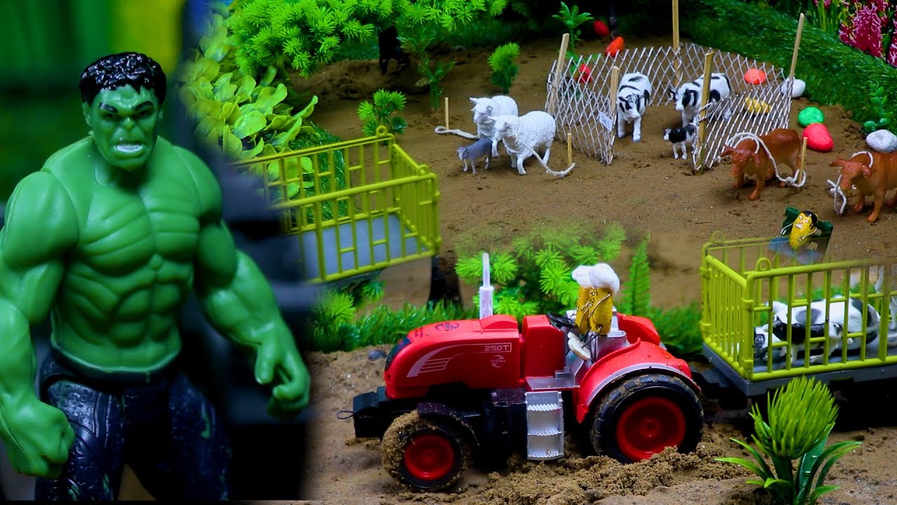 DIY Tractor Truck With Trailer To Pickup Domestic animal Cow goat sheep ...