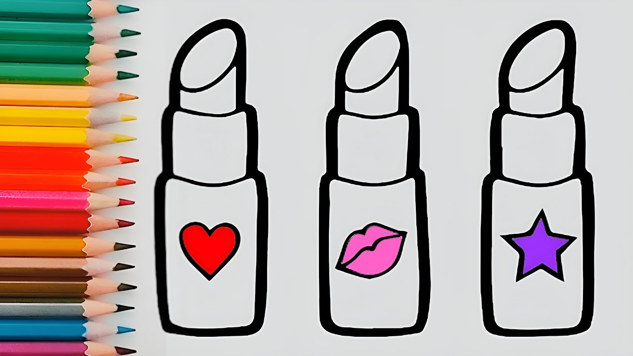 How to Draw 3 Lipsticks|Easy Step-by-Step Tutorial - YouTube