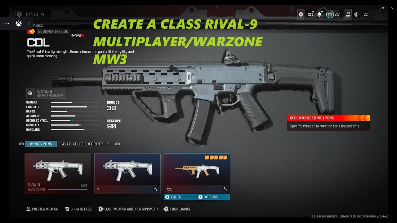 MODERN WARFARE 3 CREATE A CLASS RIVAL 9 SMG - YouTube