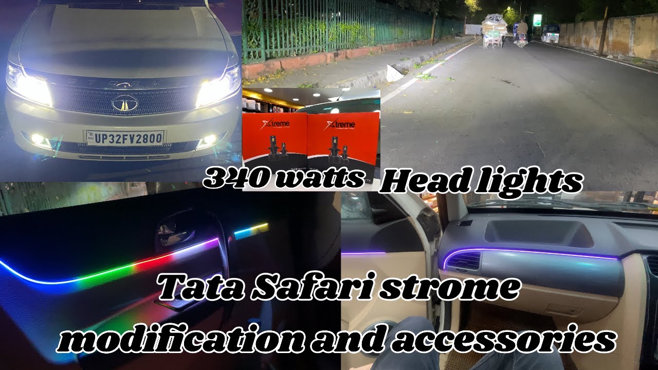 Tata Safari strome ambient light and headlights LED lights in Lalbagh ...