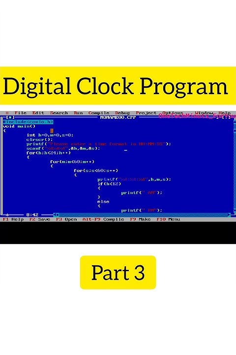 Digital Clock C Programming Part 3sorts Digital Clock Programming Youtube 3114