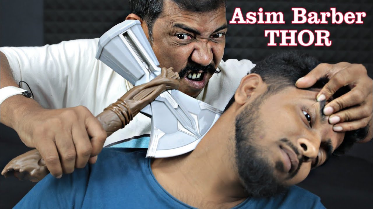 Asim Barber and Thor with Strombreaker head massage and Neck Crack ...