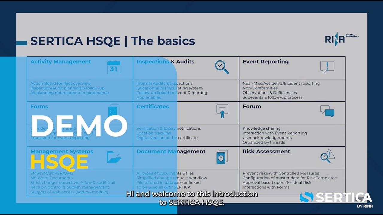 Introduction to SERTICA HSQE | SERTICA DEMO - YouTube
