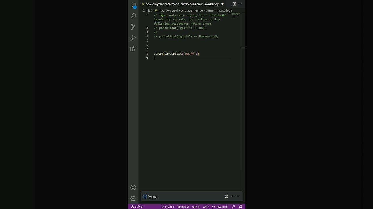 How Do You Check That A Number Is NaN In JavaScript YouTube How Do You Check That A Number Is NaN In JavaScript YouTube