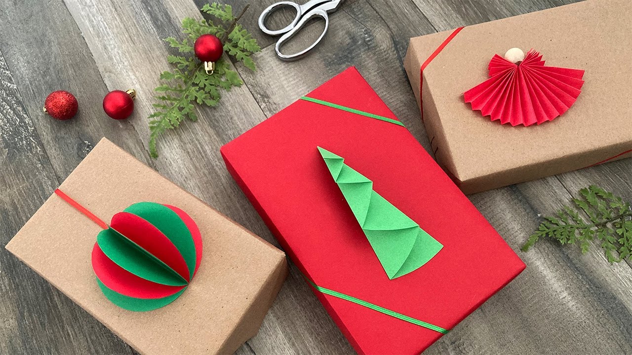 3 Holiday Themed Gift Toppers | Gift Wrapping Ideas - YouTube