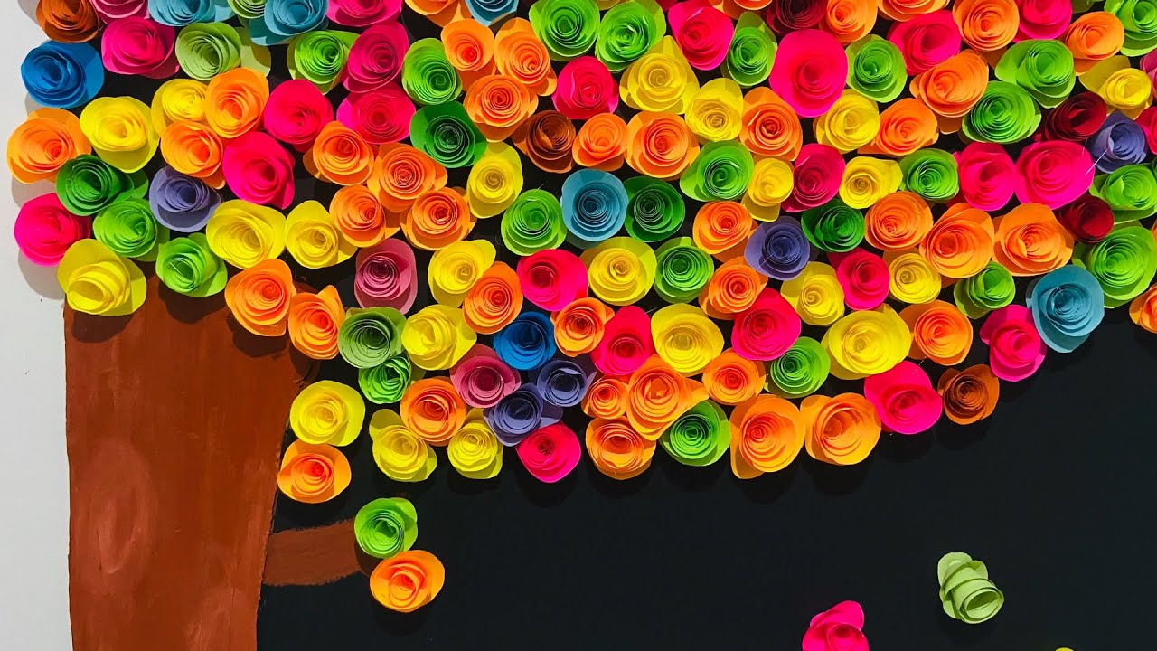 Making a Tree With Colorful Papers - YouTube