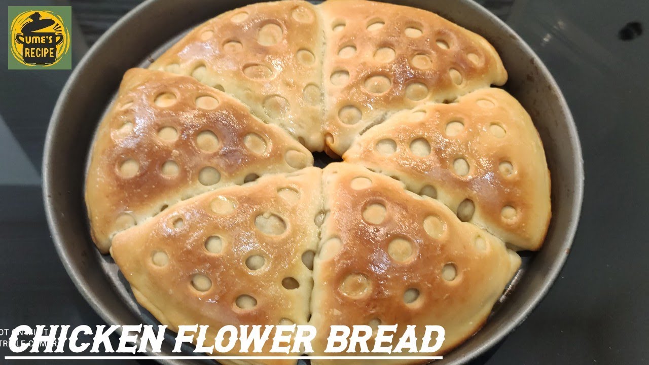 chicken stuffed flower bread recipe by ume's recipe - YouTube