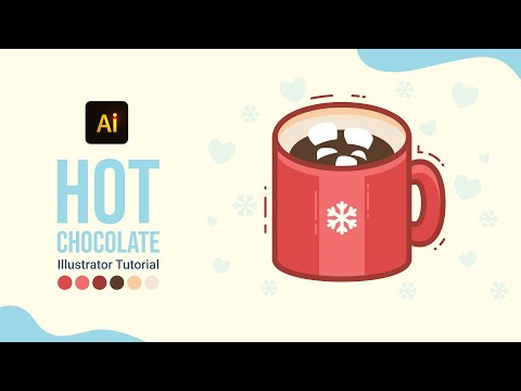 How to Draw a Hot Chocolate illustration in Adobe #Illustrator Step-by-step