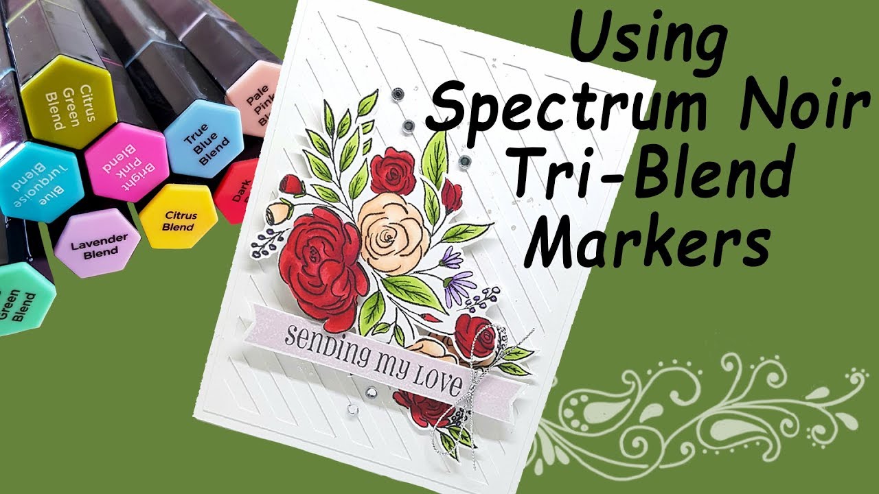 Using Spectrum Noir Tri-Blend markers - YouTube