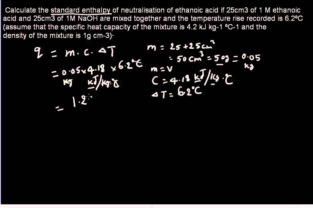 Standard enthalpy of neutralization - YouTube