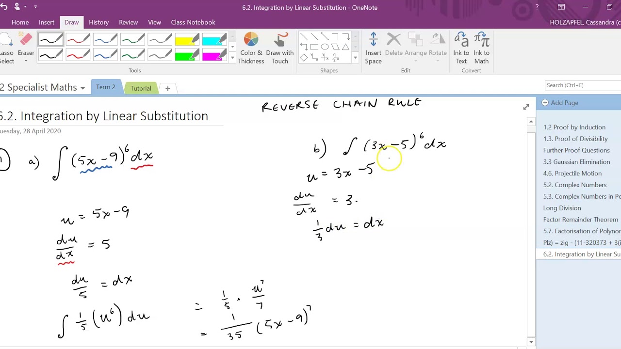 6.2. Integration by Linear Substitution - YouTube